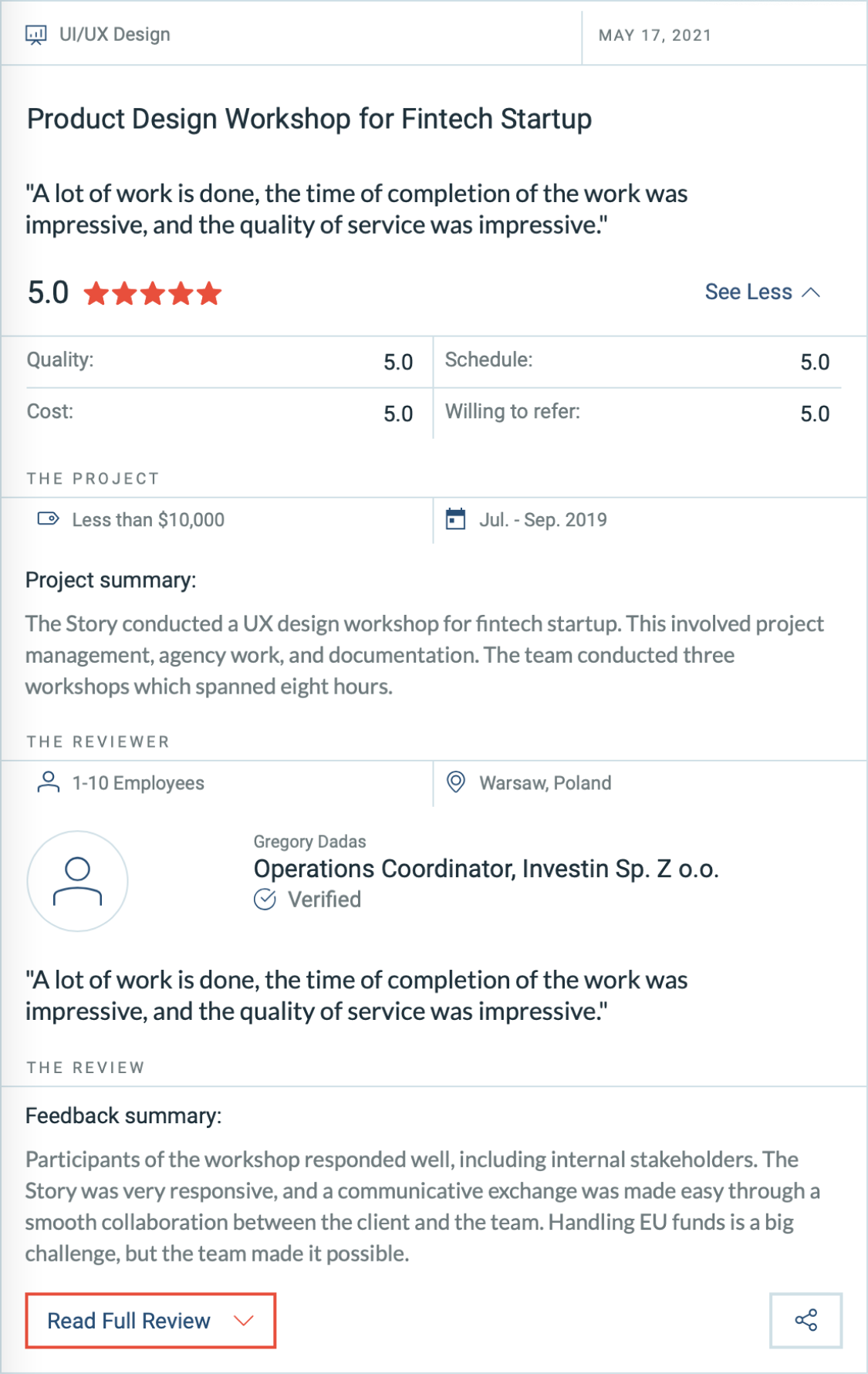 The Story: UI/UX design + App Development company (product design)